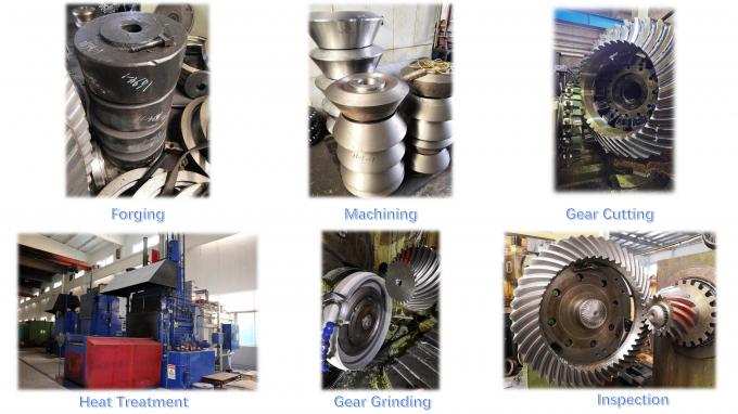 ISO 7 Cone Shaped Gears Straight Bevel Gears With Internal Spline